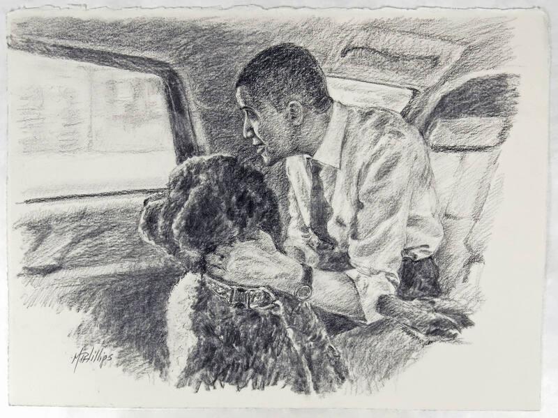 Drawing of President Barack Obama and Bo – All Artifacts – Barack Obama ...