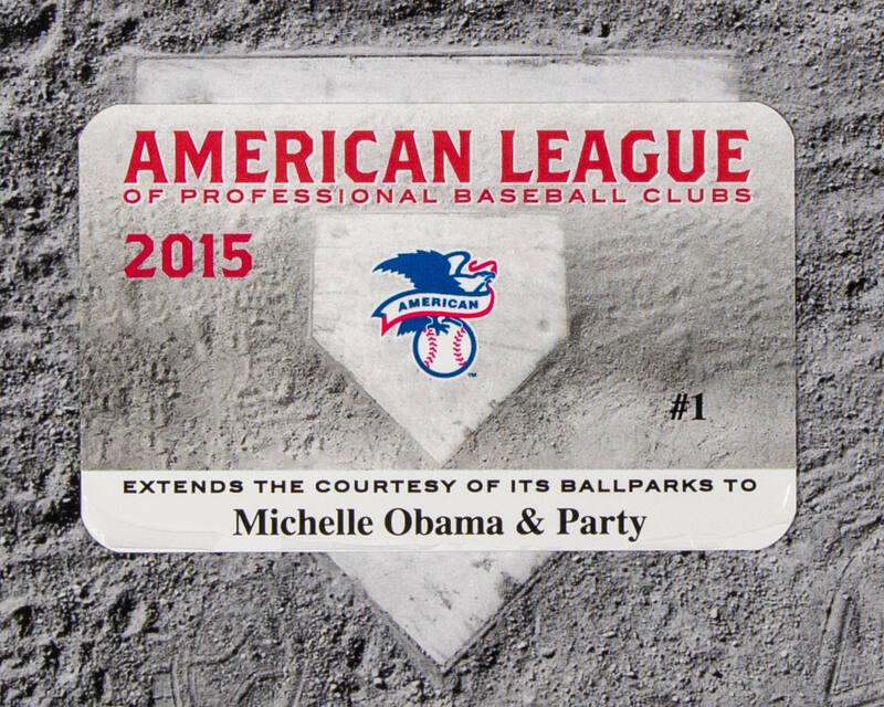 2015 Major League Baseball Season Courtesy Pass for First Lady Michelle ...